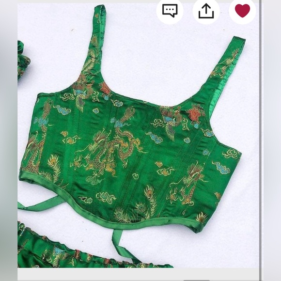 Tops Corset With Boning In Chinese Dragon Print New Poshmark